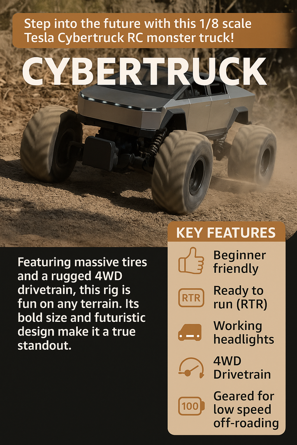 Tesla Monster Cyber Truck RC – Crawl Kings
